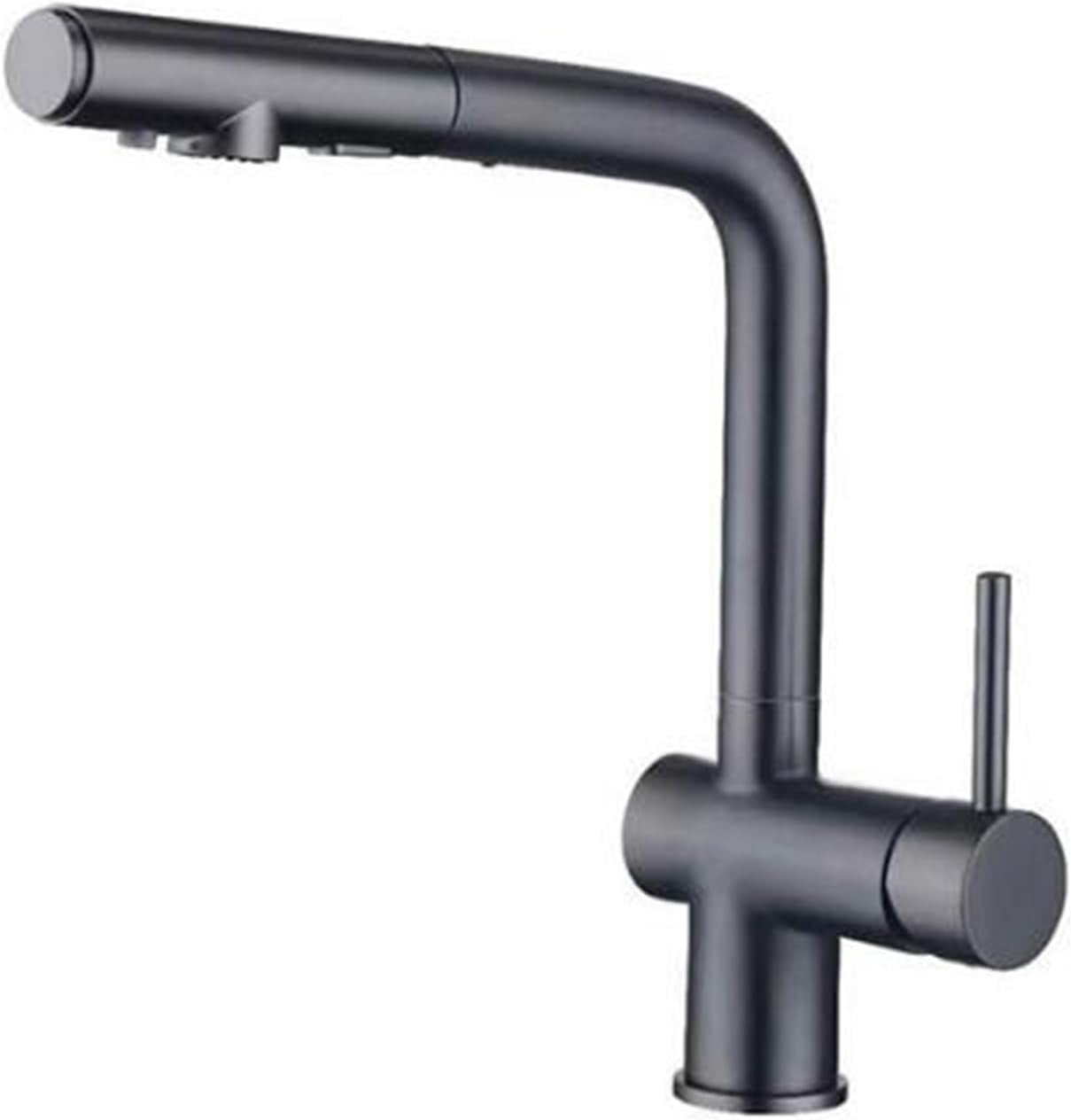 3 Way Kitchen Kitchen Sink Faucet with Pull Out Spray, Brass 360 ...
