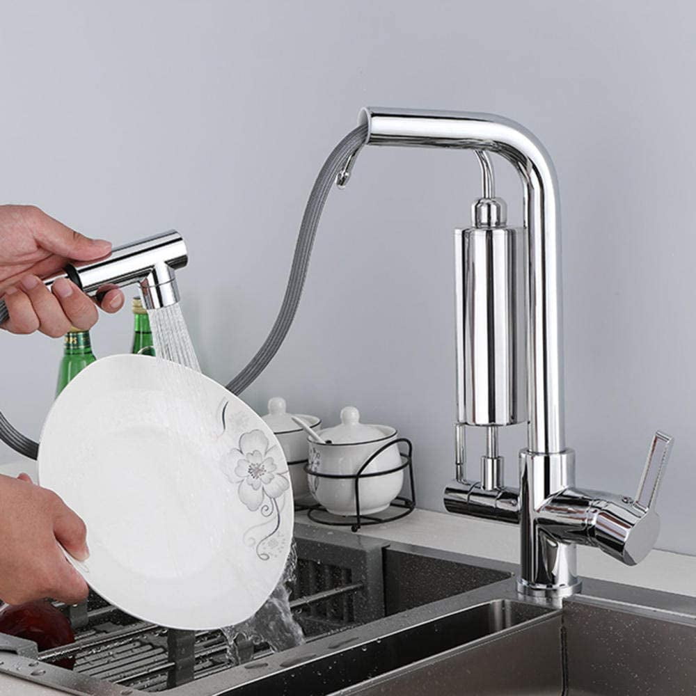 3 Way Kitchen Sink Mixer Faucet 3 in 1 Water Filter Faucet Hot and Cold ...