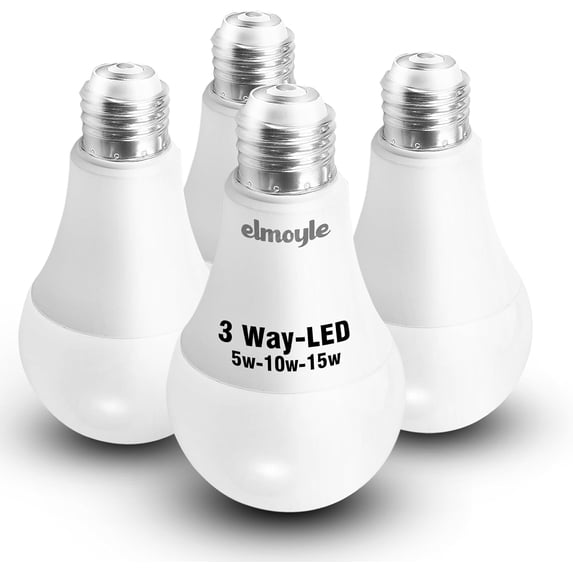 3 Way LED Light Bulbs 30 70 100W Equivalent, Daylight White 5000K 3 Way ...