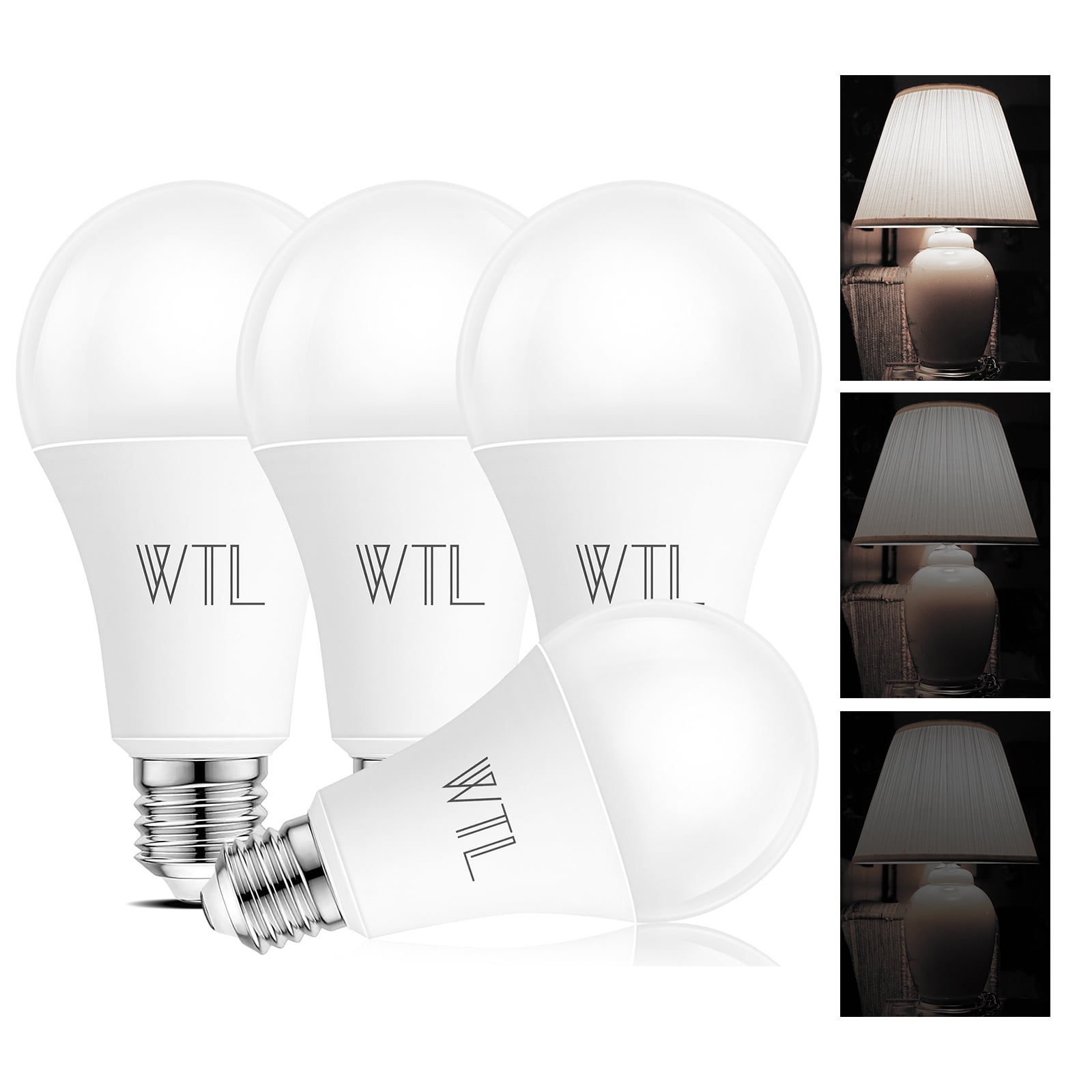 WTL 3 Way LED Light Bulbs 50 100 150W Equivalent, 5000K Daylight, E26 ...