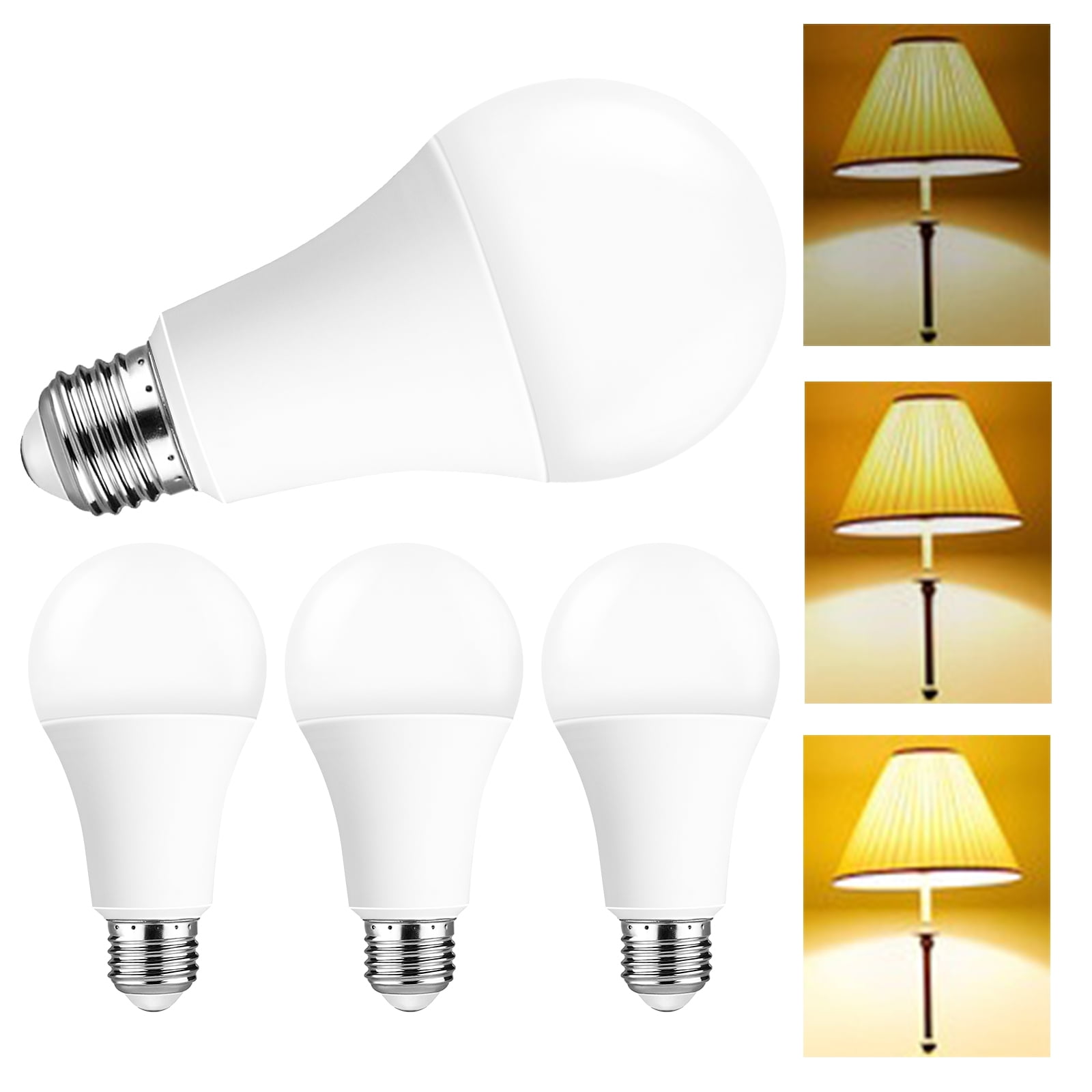 3 Way LED Light Bulbs 50 75 100W, Three Way 3000K Soft Light 5W/10W/15W A19 E26 Base LED Bulb ...