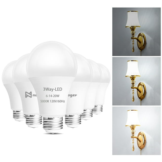 3-Way Led Light Bulbs A21, 50 100 150W Equivalent, 5000K Daylight ...