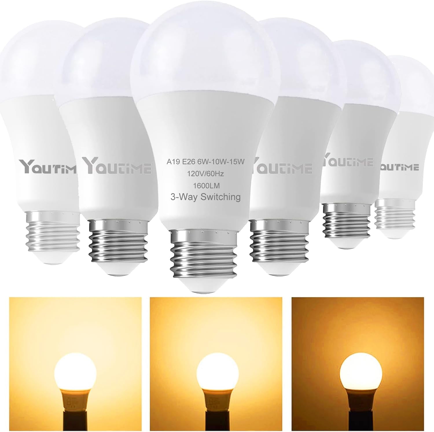 3 Way Light Bulbs 30 70 100 Watt Equivalent 3000K Soft White, LED A19 ...
