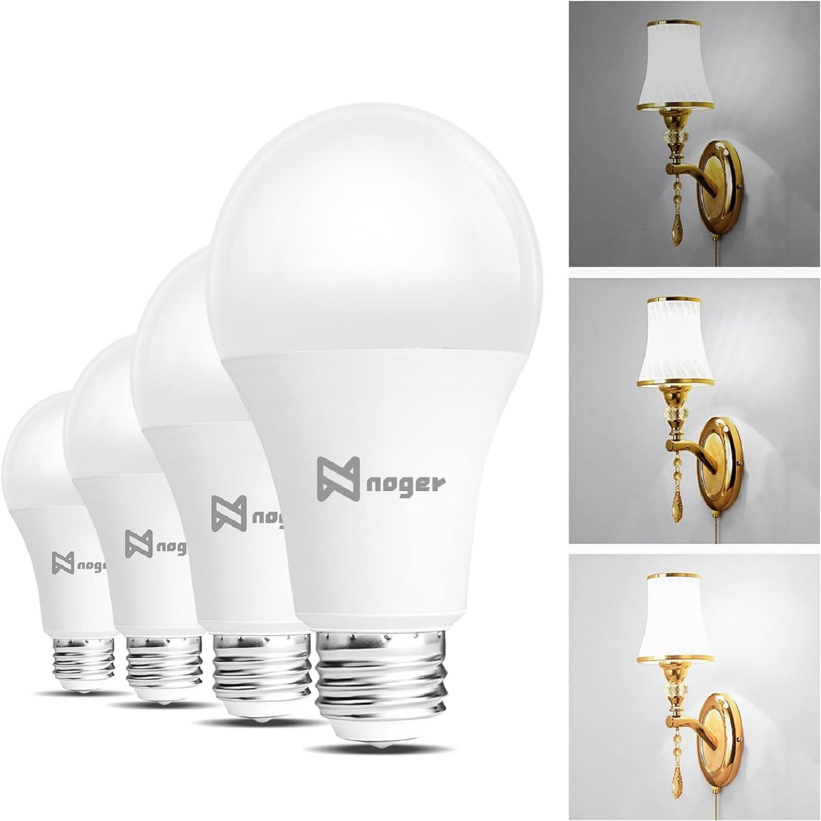 3 Way Light Bulbs 4 Pack, 30 70 100W Equivalent, 5000K Daylight, A19 3 ...