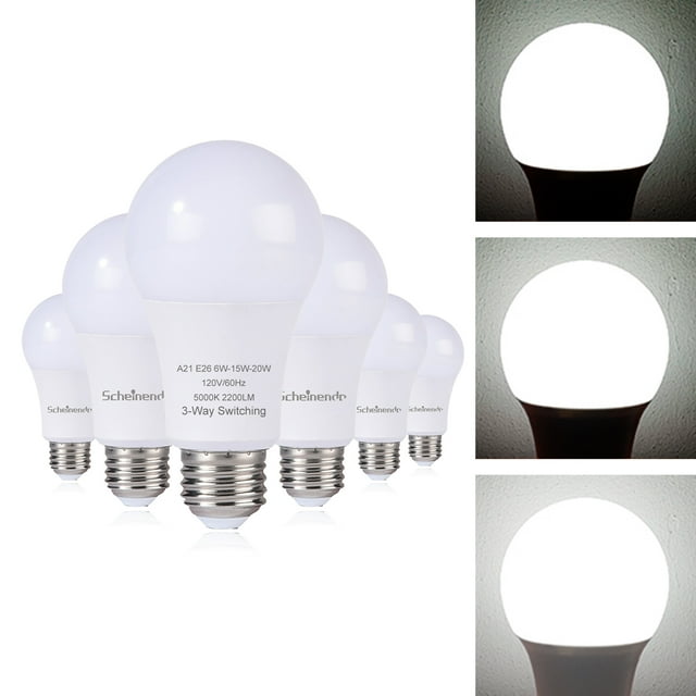3-Way Light Bulbs, 50 100 150 Watt Equivalent, A21 Led Bulb Daylight ...