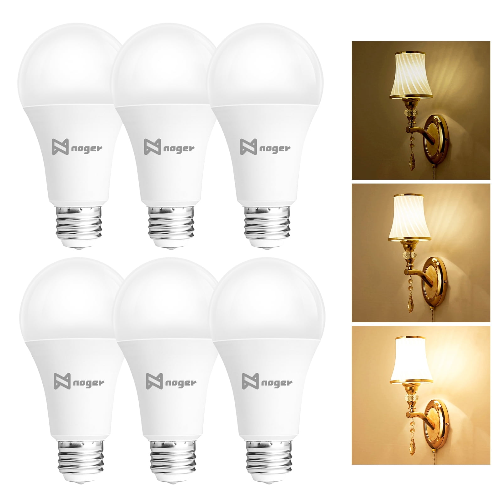 3 Way Light Bulbs 6 Pack, 30 70 100W Equivalent, 3000K Warm White, A19 ...