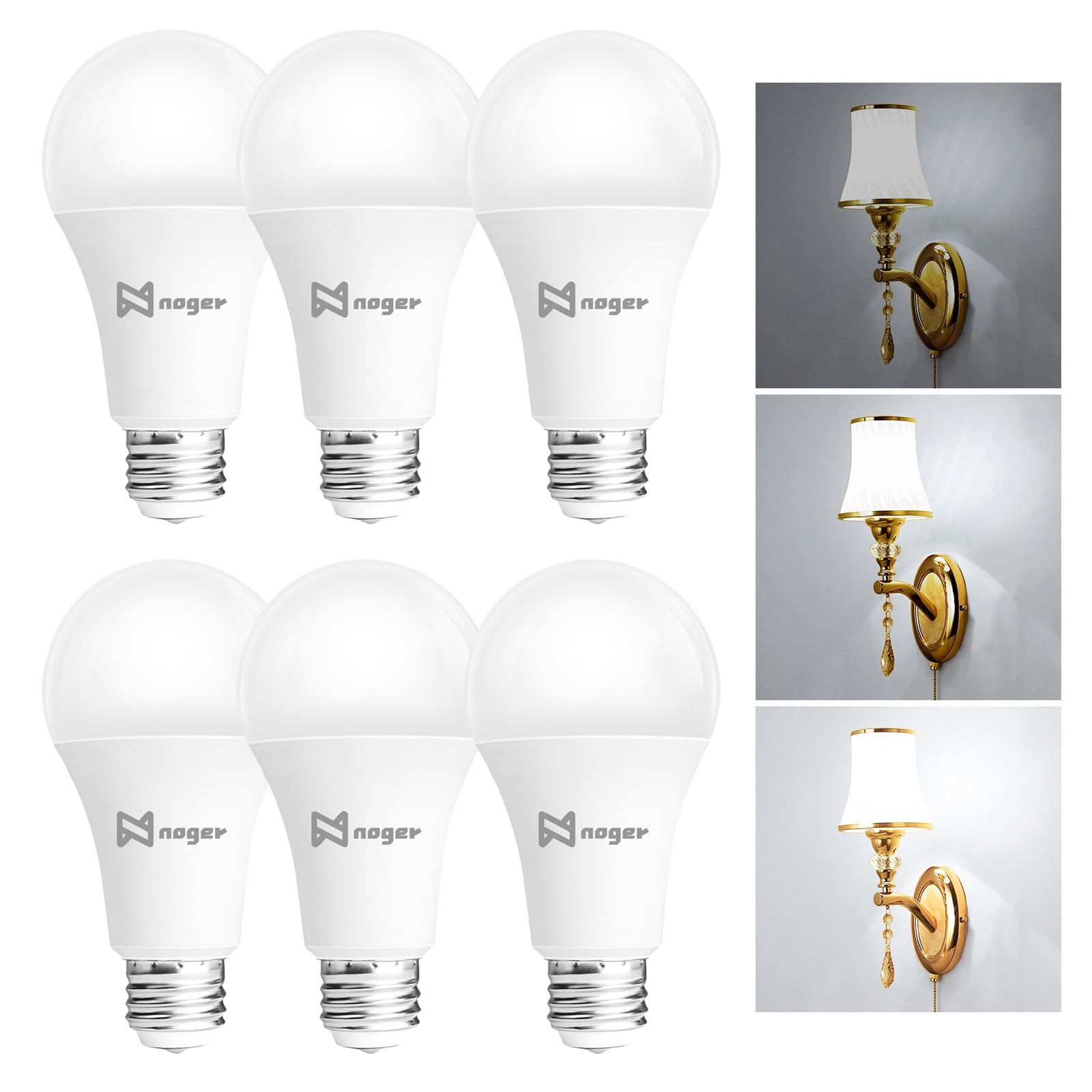 3 Way Light Bulbs 6 Pack, 30 70 100W Equivalent, 5000K Daylight, A19 3 ...