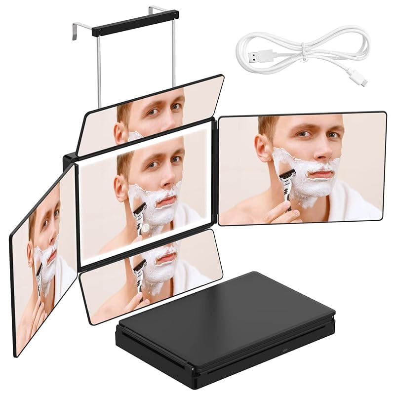3 Way Mirror for Hair Cutting, Three Way Mirror for Shaver and Makeup ...