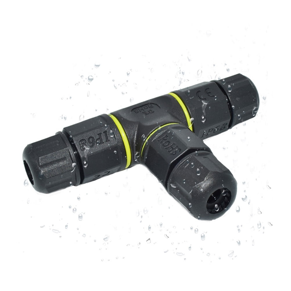 3 Way Pin Terminal Adapter Wire Connectors Cable Gland Black - Walmart.com