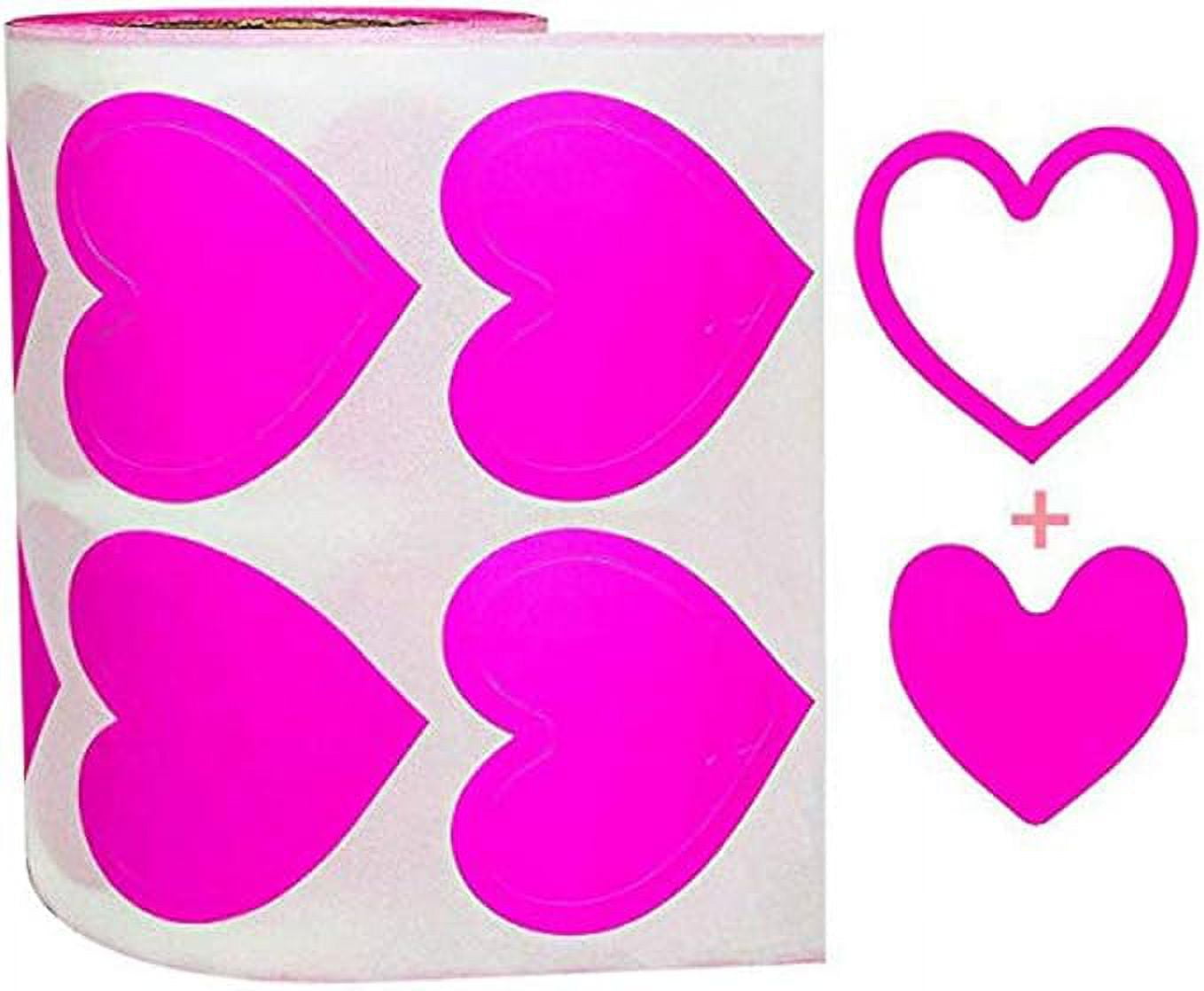 3-Way Pink Love Heart Stickers,Removable Perforated Self Adhesive ...