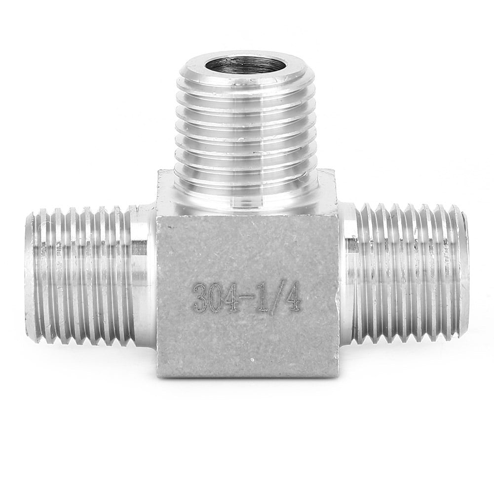 3-Way Pipe Connector 1/4in BSPT Male Threads Stainless Steel Fitting ...