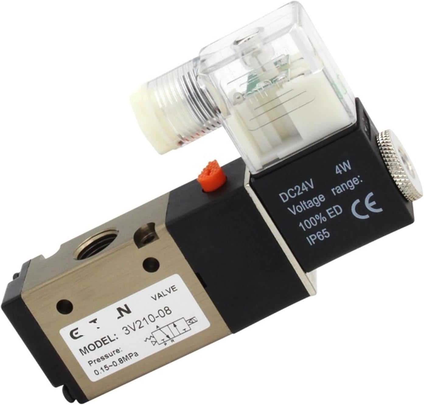 3 Way Port 2 Position 3V210-08 DC12V 24V AC220V Pneumatic Air Solenoid ...