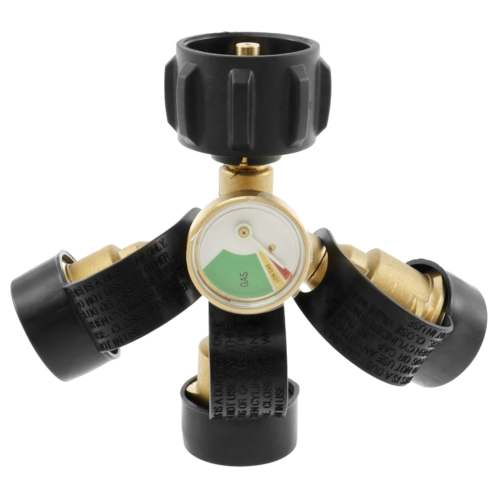 3 Way Propane Splitter with Gauge Brass Propane Tank 3Y Splitter ...