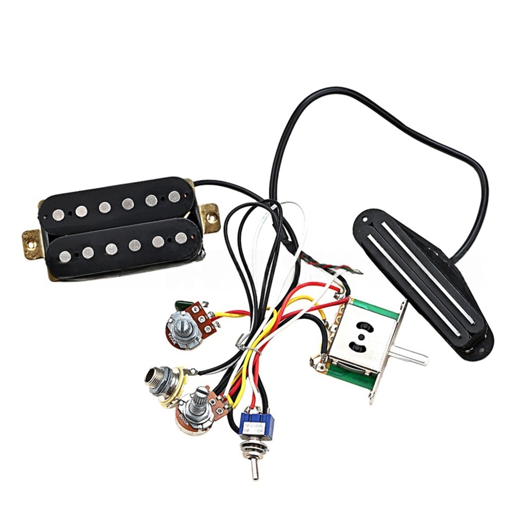 3 Way Push Pull switches Wiring Harness With Double Hot Rail Humbucker ...