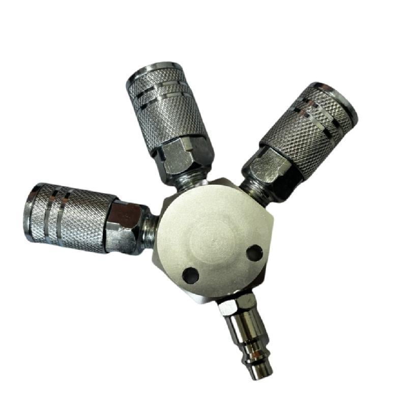 3 Way Quick Connectors Air Compressor Manifold Hose Fitting Coupler ...