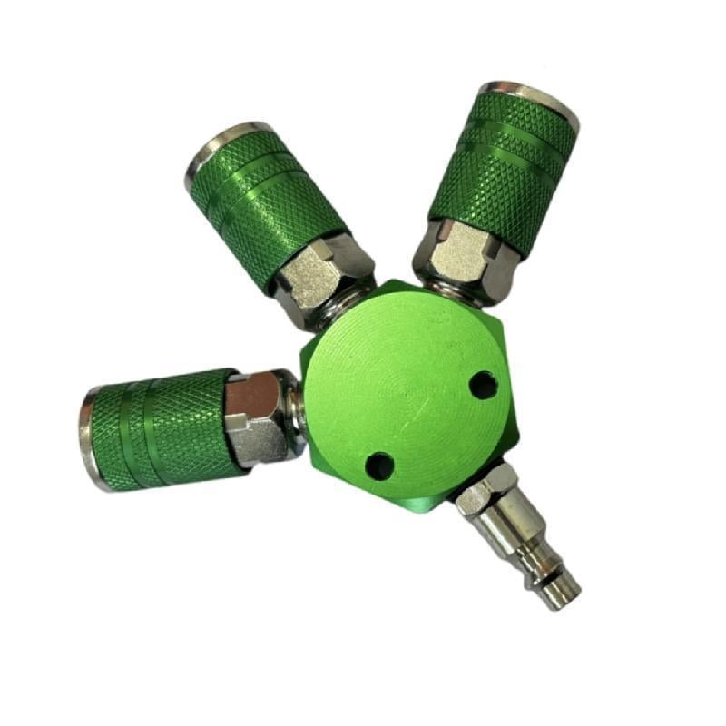 3 Way Quick Connectors Air Compressor Manifold Hose Fitting Coupler ...