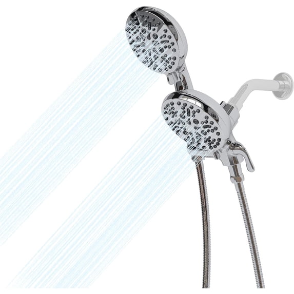 3-Way Rain Shower Head and 5 Inch Handheld Combo - High Pressure 2-in-1 ...
