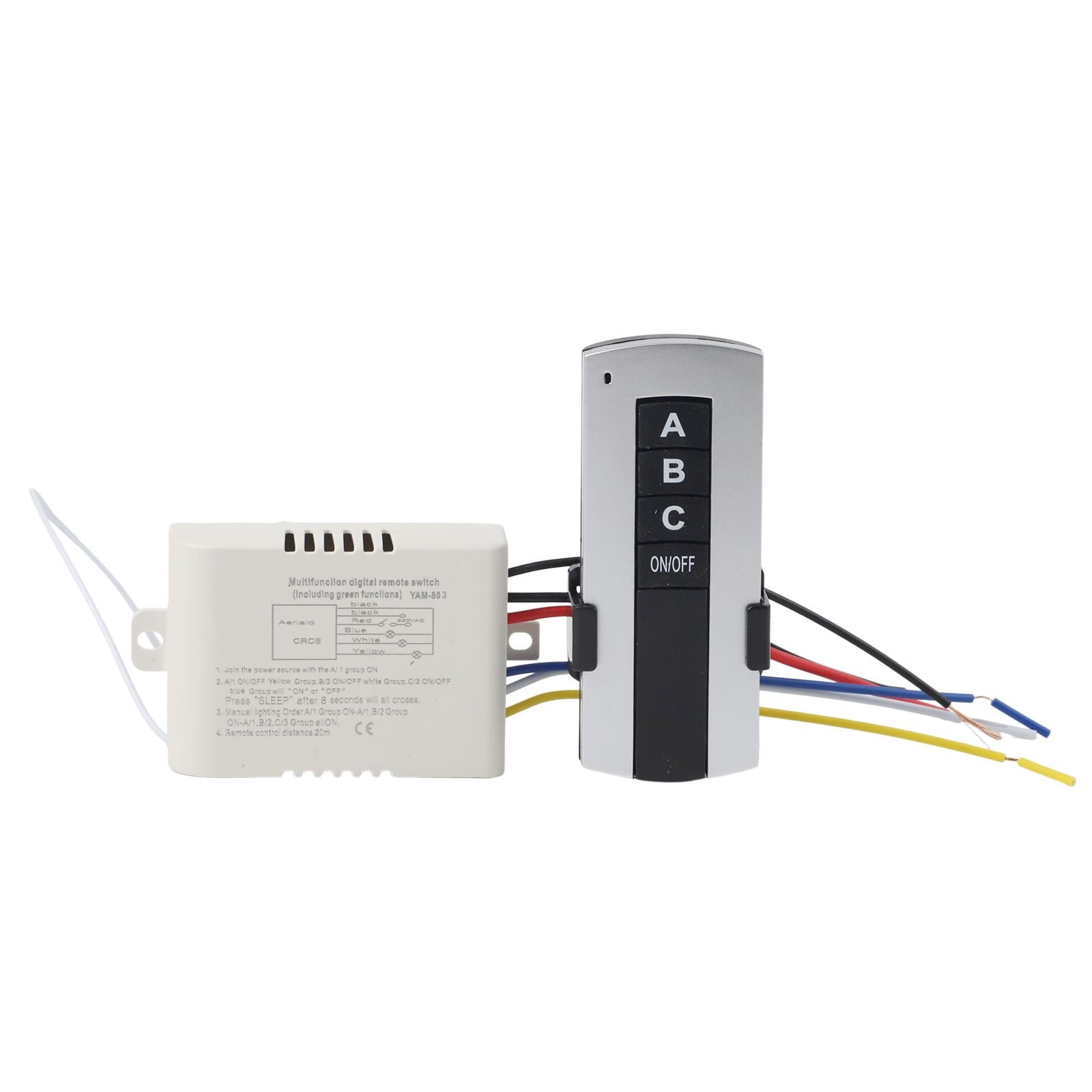 3 Way Remote Control Switch AC 220V Wireless Remote Control for 3-key ...