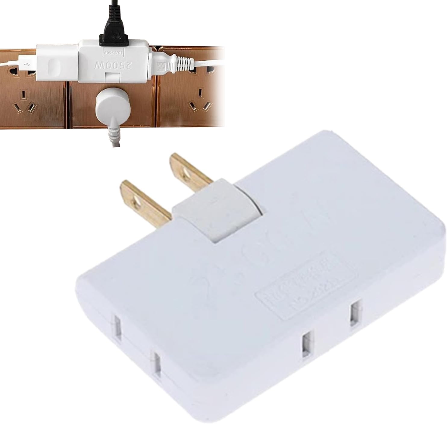 3 Way Rotatable Socket Converter, 180 Degrees Rotatable Socket ...