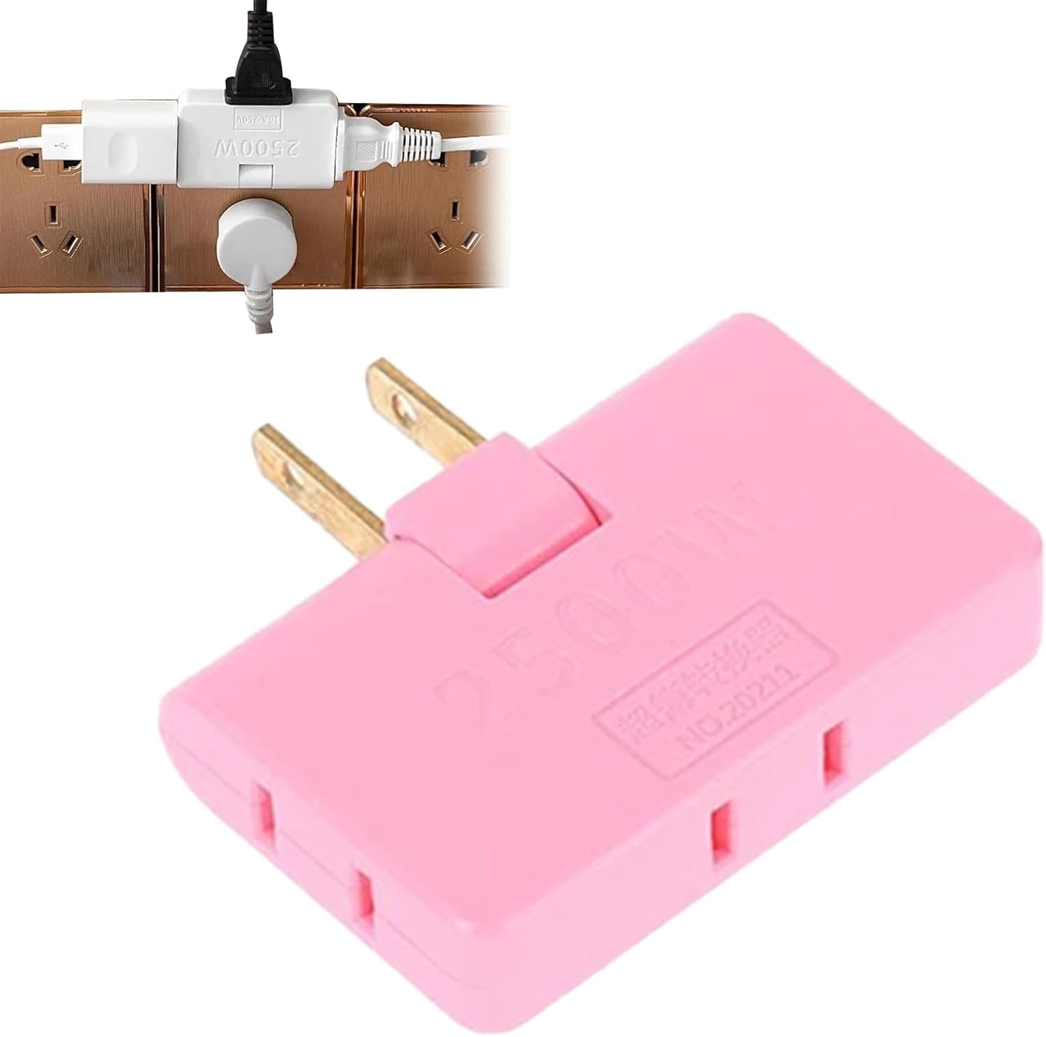 3 Way Rotatable Socket Converter, 180 Degrees Rotatable Socket ...