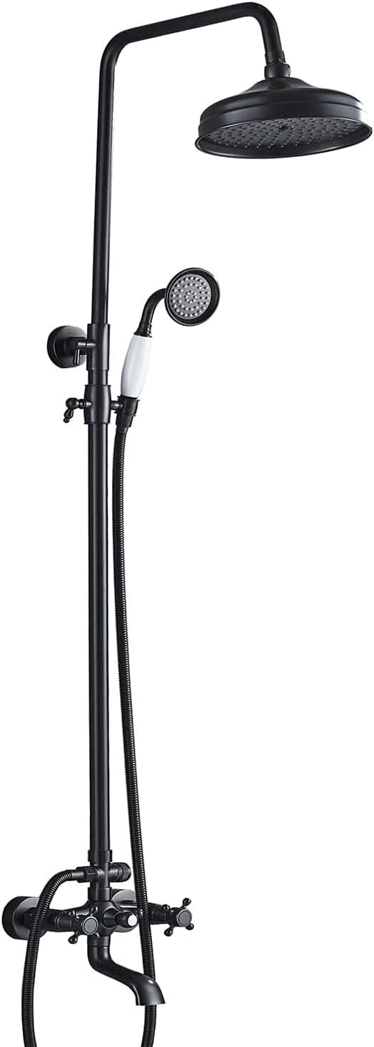 3 Way Shower System Wall Mounted Retro Style Rain Mixer Shower Combo ...