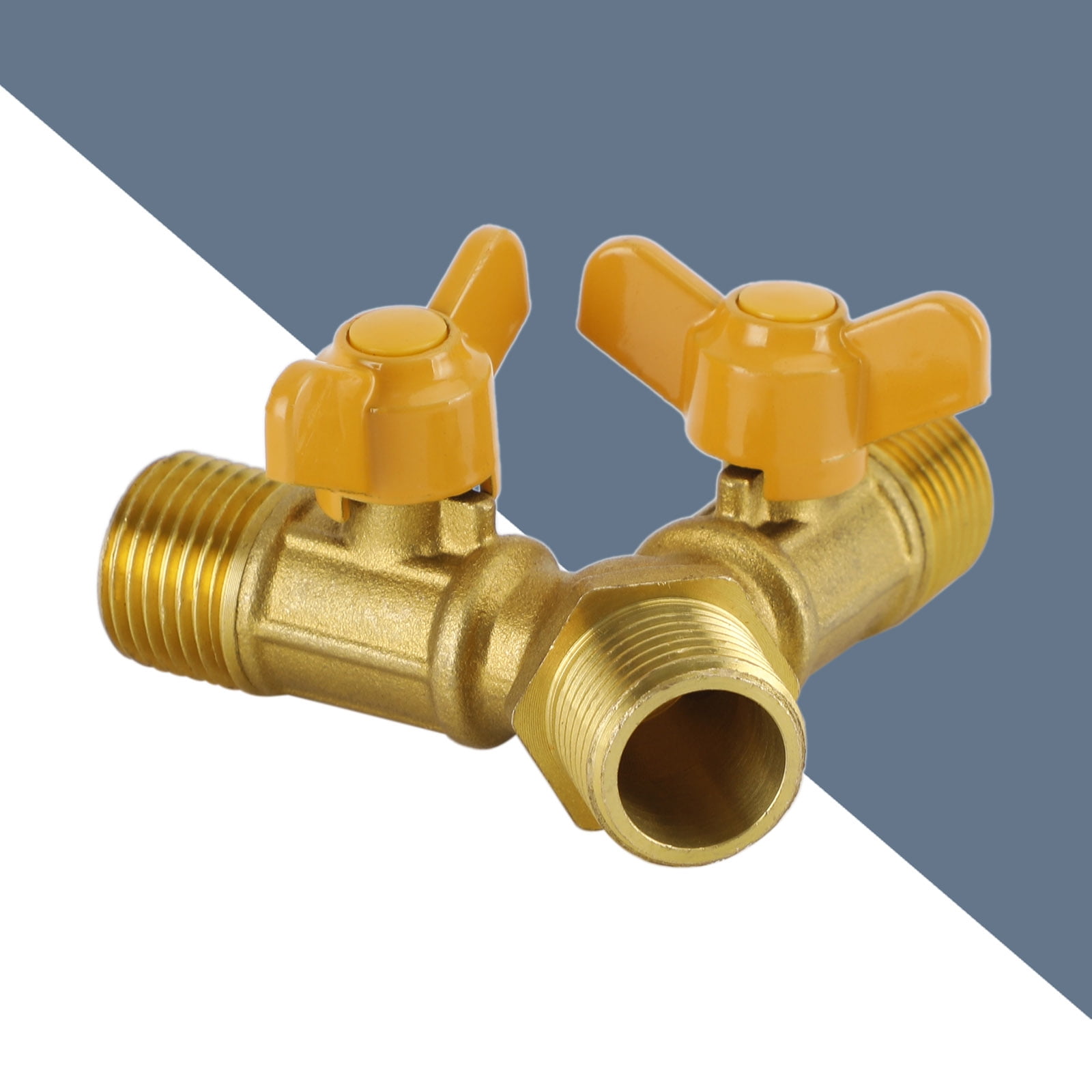 3 Way Shut Off Ball Valve 1/2" Hose Barb 2 Switch Brass Y Shaped Valve ...