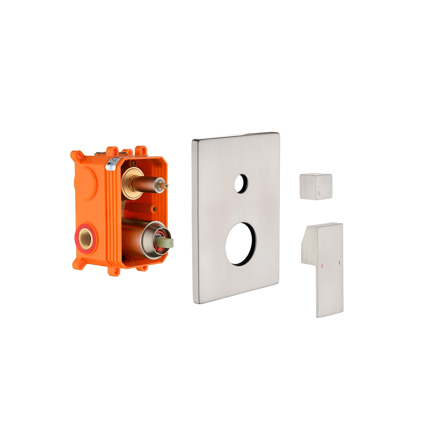 3-Way Solid Brass Shower Diverter Valve Mixer Kit with Rough-In Handle ...