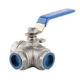 3 Way Stainless Steel Sus304 Ball Valve Female Thread T Type 3 4 Dn20