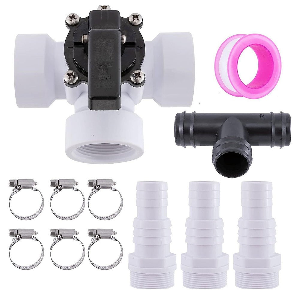 3-Way Swimming Pool Diverter Valve 1.5 Inch PVC Water Flow Control for ...