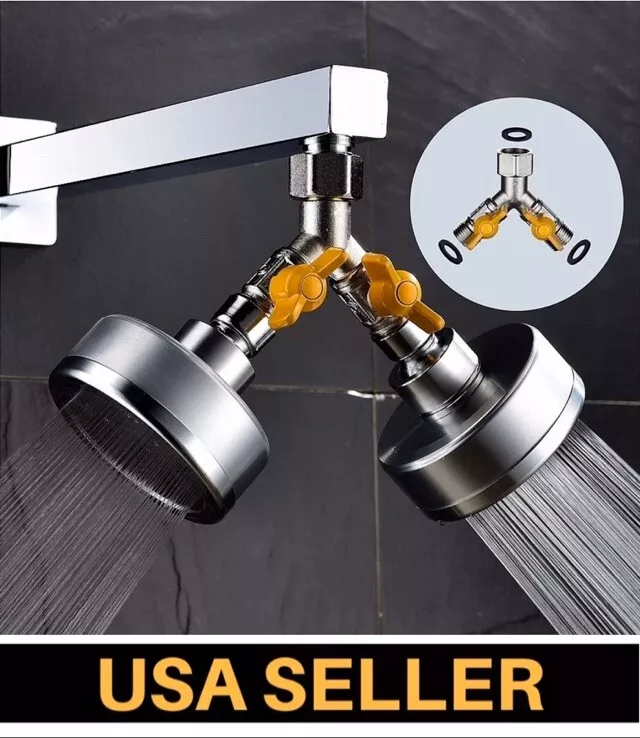 3 Way T Adapter for Shower Head Switch Outlet Diverter Valve Splitter G ...
