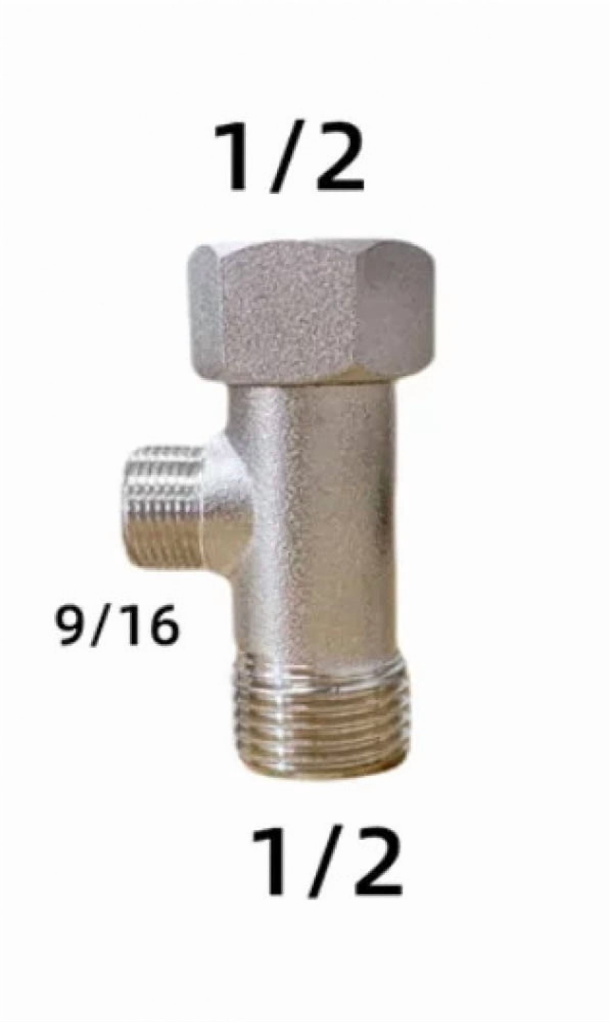 3 Way T Valve Adapter Connector Copper Brass 3/8 1/2 9/16 7/8 for ...