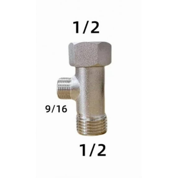 3 Way T Valve Adapter Connector Copper Brass 3/8 1/2 9/16 7/8 for ...