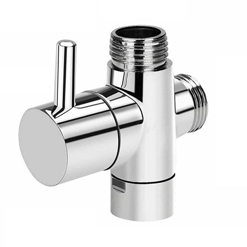 3 Way T-adapter Bath 1/2 Shower Head Mount Valve Diverter ABS Converter ...