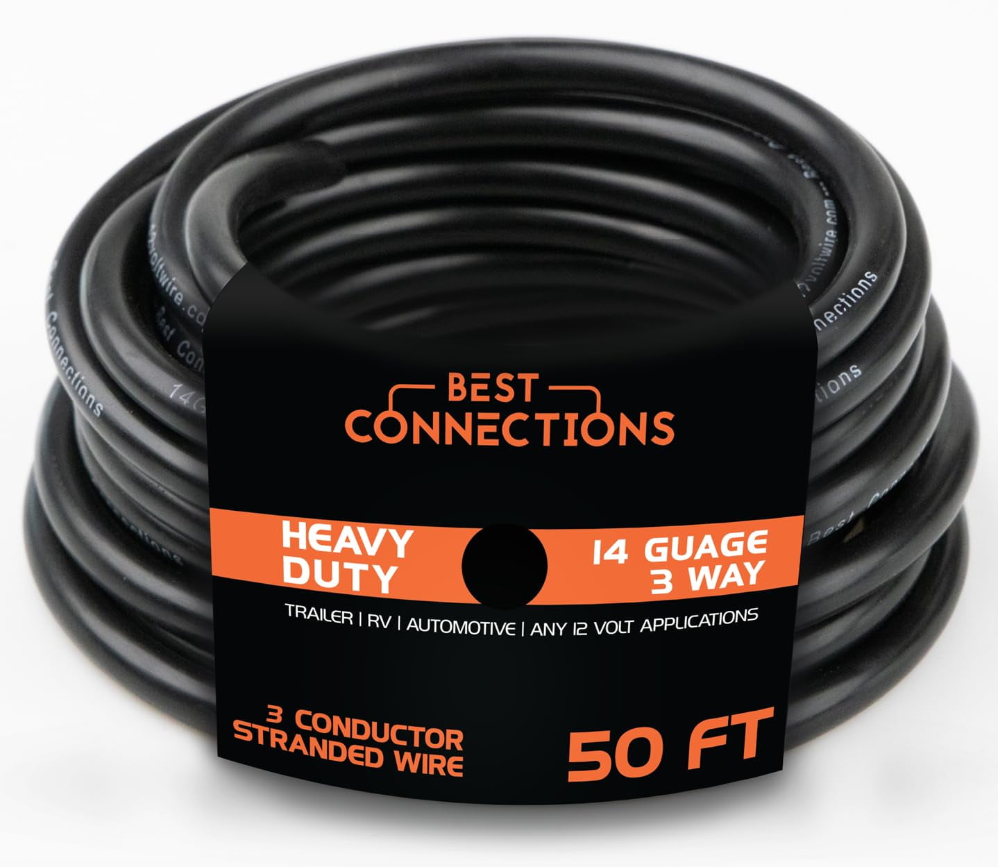 3 Way Trailer Wire (50 Feet) – Heavy Duty 14 Gauge 3 Conductor ...