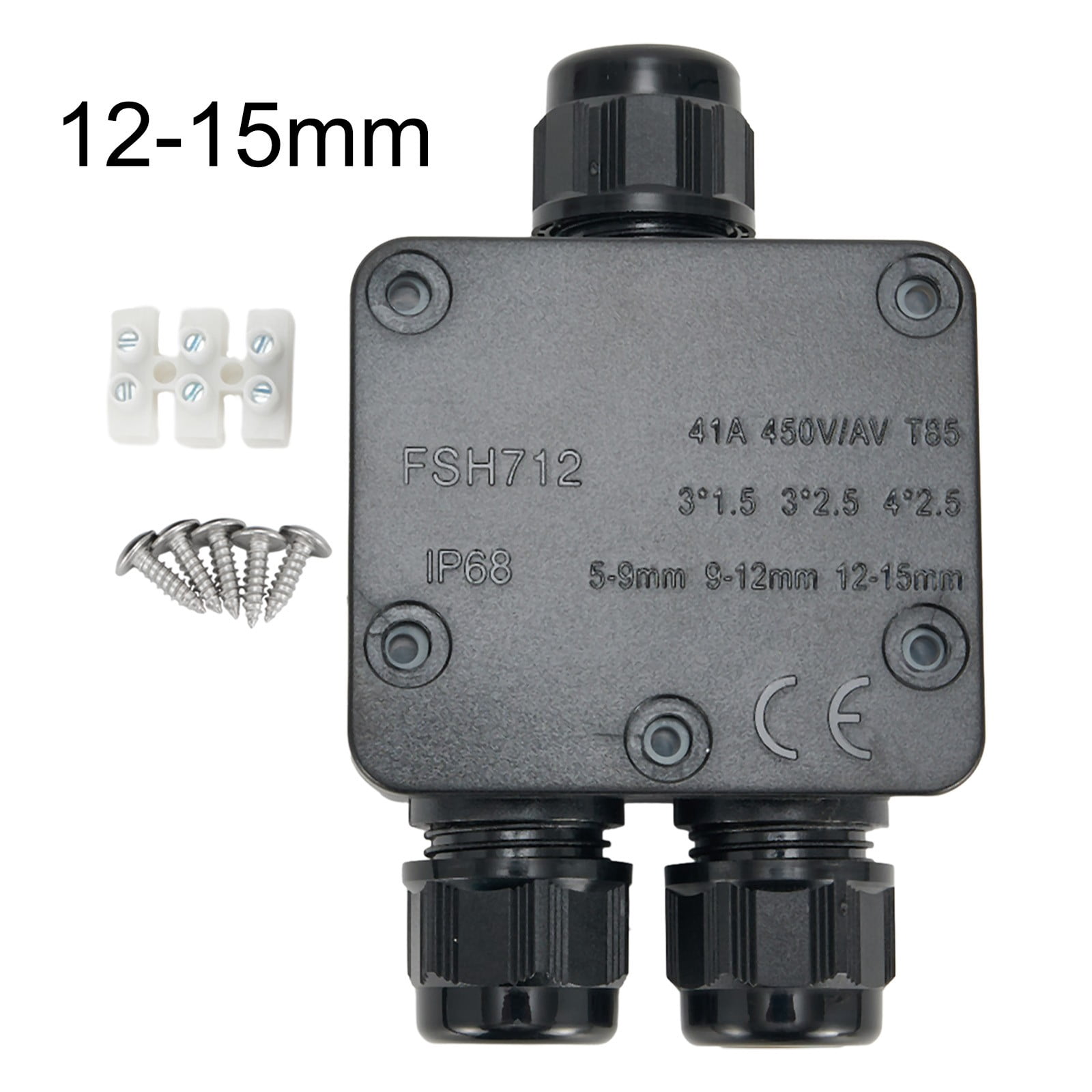 3-Way Waterproof Junction Box Waterproof Ip68 Cable Connector Earth ...
