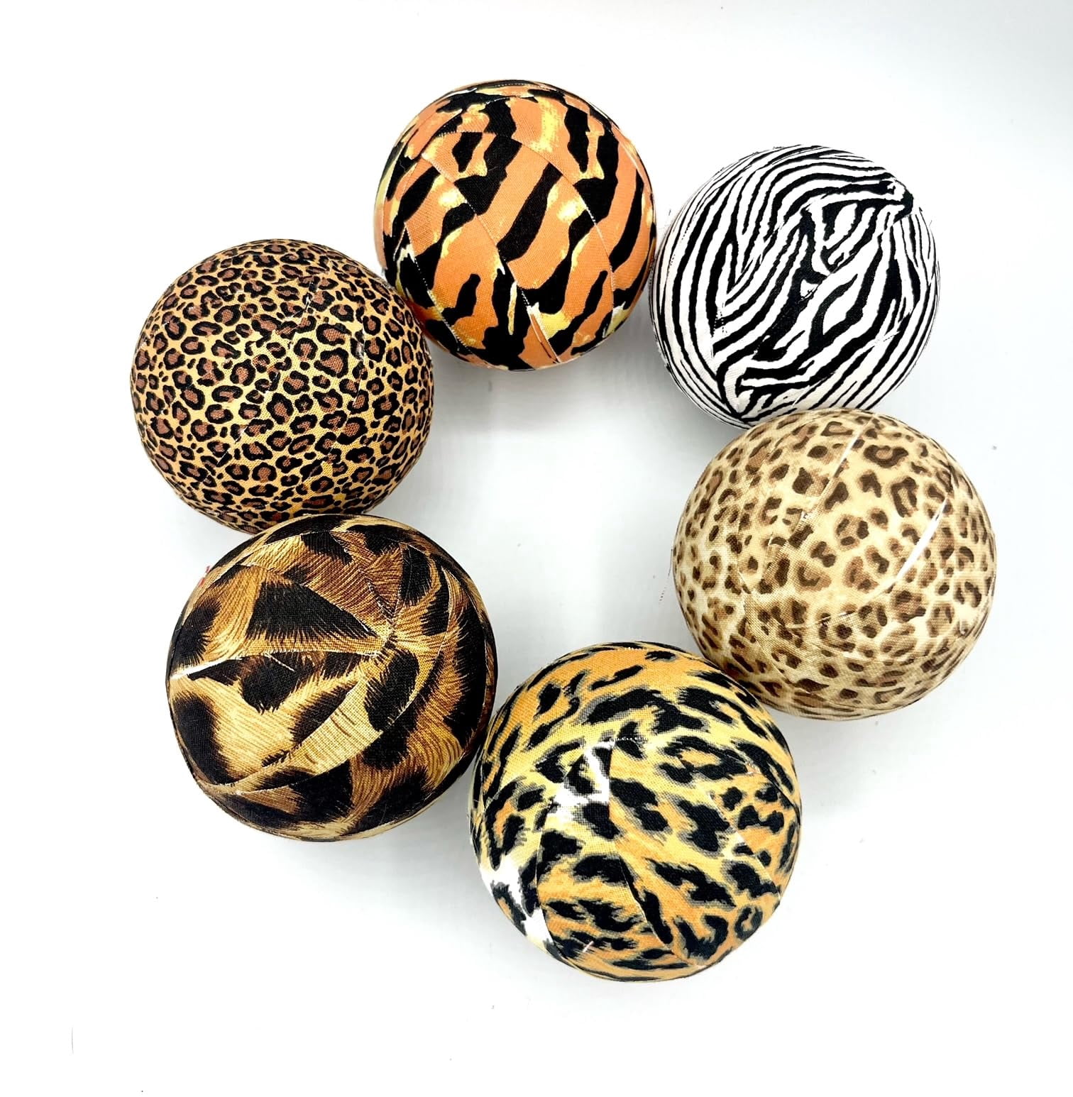 3” Welcome to the Jungle Animal Print fabric wrapped balls- zebra ...