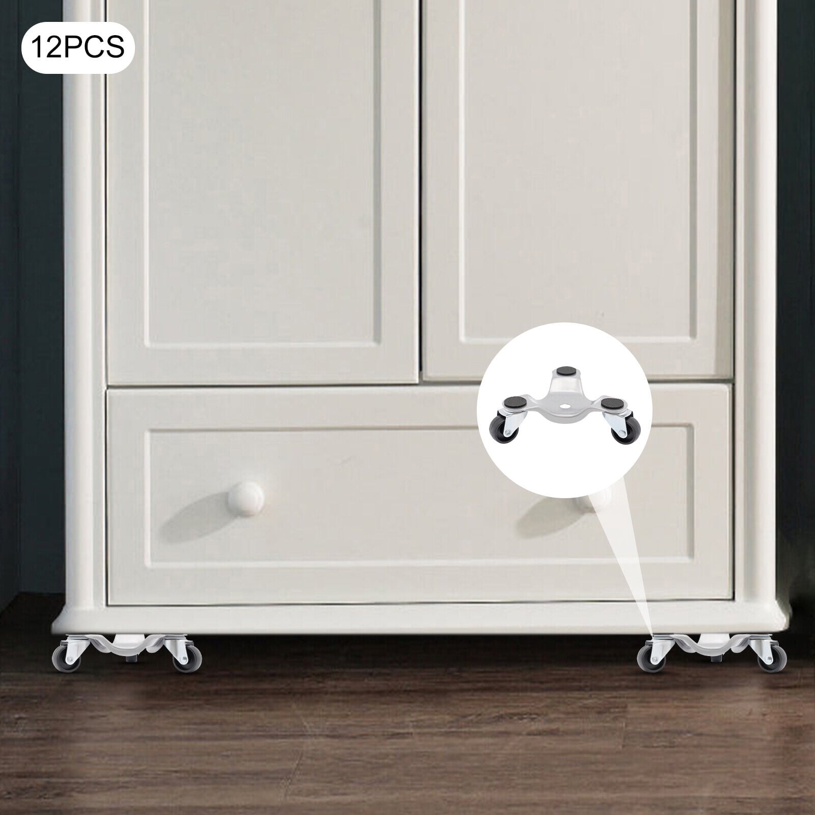 3 Wheel Iron Tri Dolly, 12-piece Set Furniture Moving Dolly Set, Silver ...