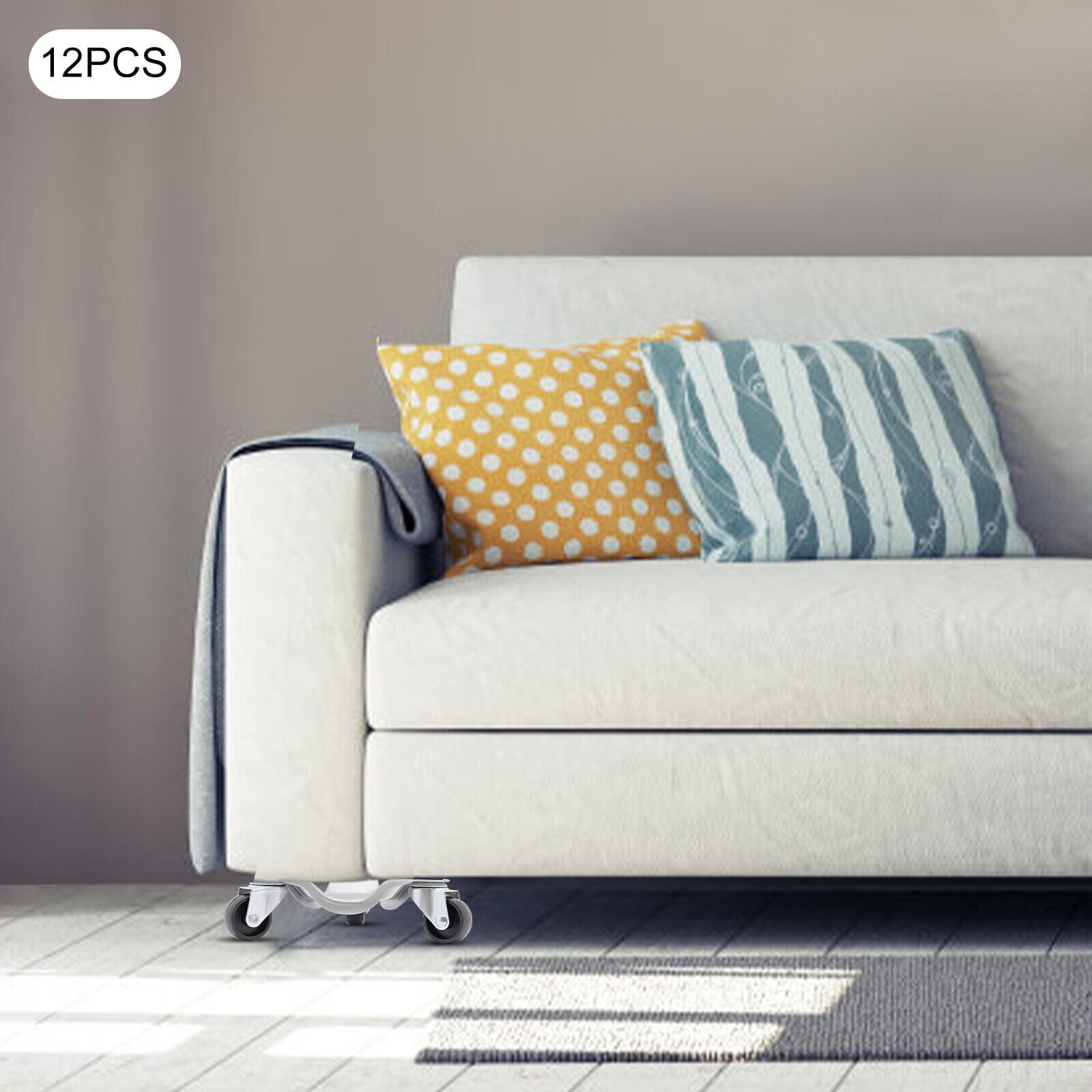 3 Wheel Iron Tri Dolly, Silver Triangle Swivel Caster 12-piece Set ...