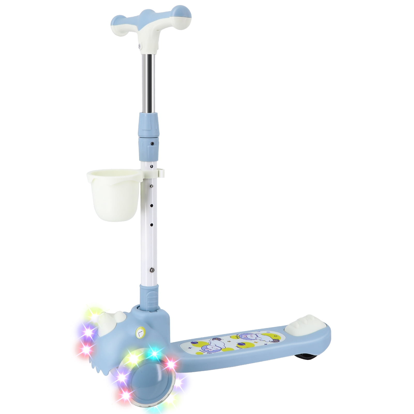 3-Wheel Kids Scooter - LED Light-Up Wheels & Adjustable Height (Ages 5 ...