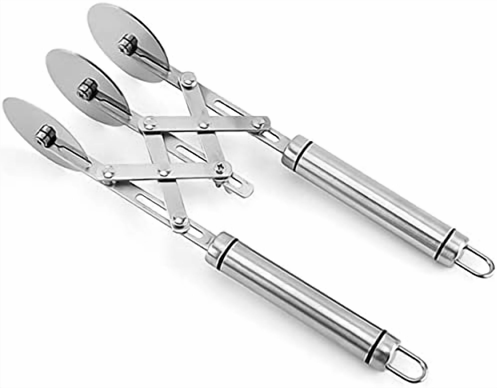 3 Wheel Pastry Cutter with Handle, Stainless Steel Dough Cutter Roller ...