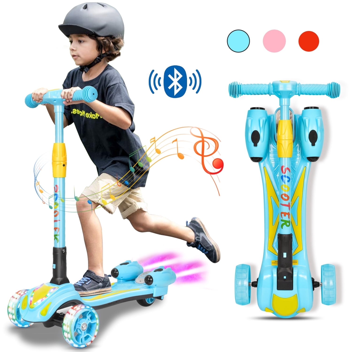 3-Wheel Scooter for Kids with Bluetooth Music, Rocket Steam Sprayer ...