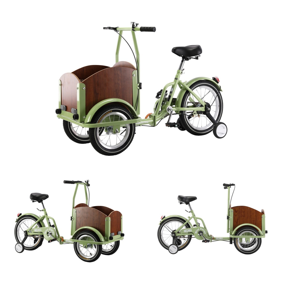 3 Wheels Kid Tricycle Bike Mini Cargo Bike for Ages 6-12 Years Old ...