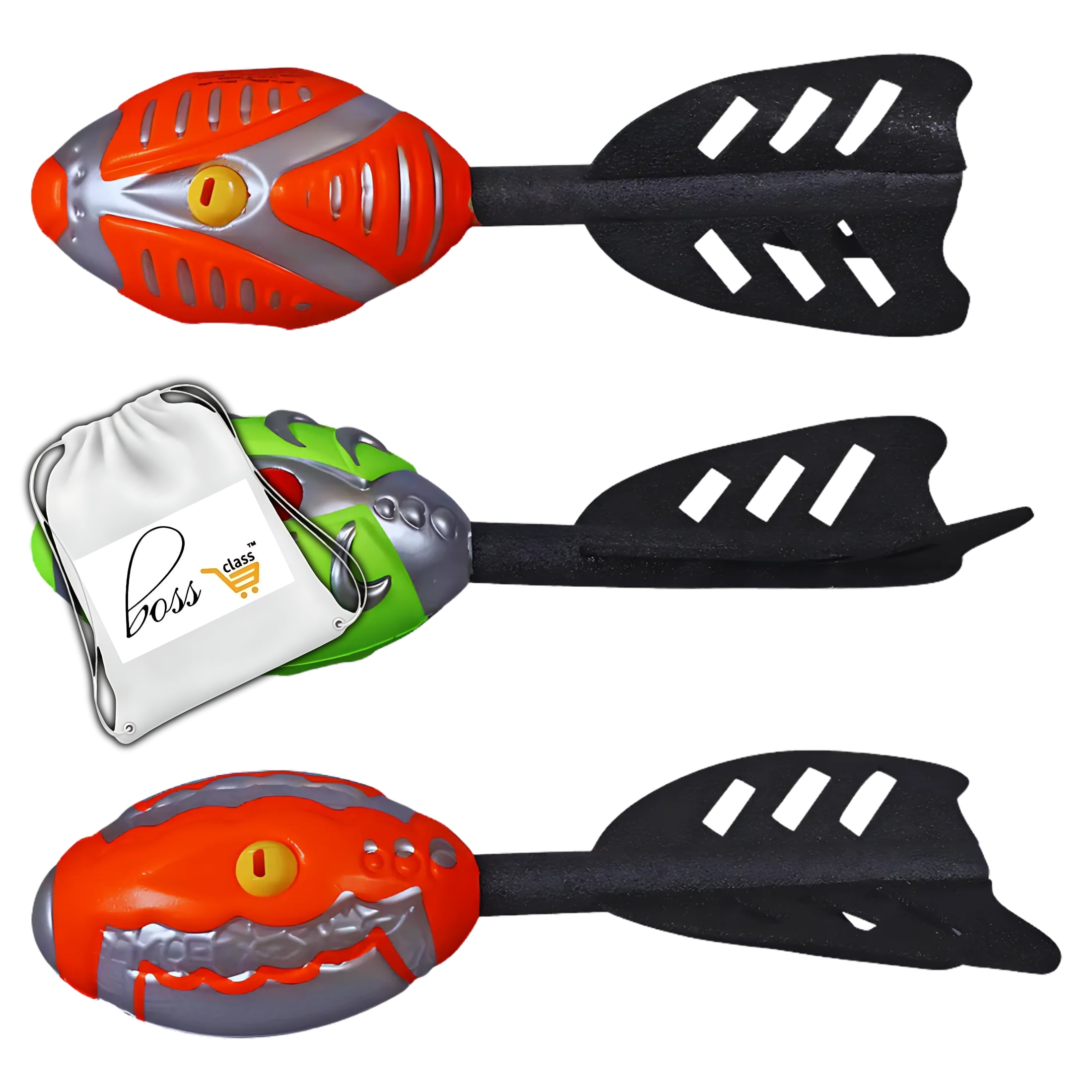 (3) Whistle Tail Foam Footballs, 12in Soft Flying Missile Football with ...