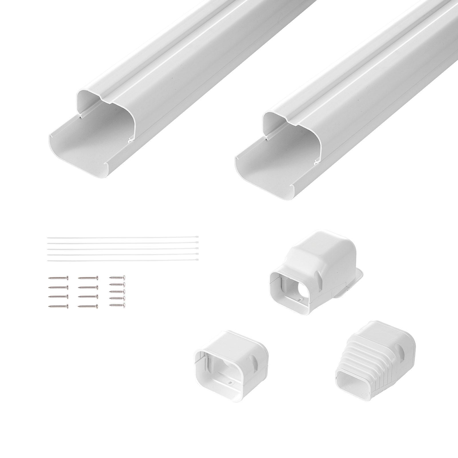 3-" White PVC AC Line Cover,7.4Ft Mini Split Line Hide Kit with 2 ...
