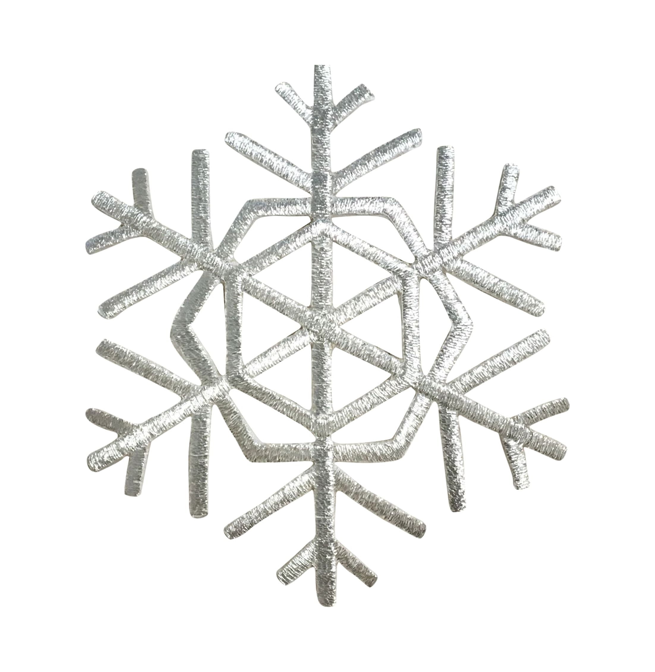 3" White Snowflake - Iron on Applique/Embroidered Patch - Walmart.com