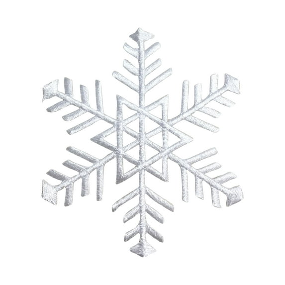3" White Snowflake - Iron on Applique/Embroidered Patch - Walmart.com