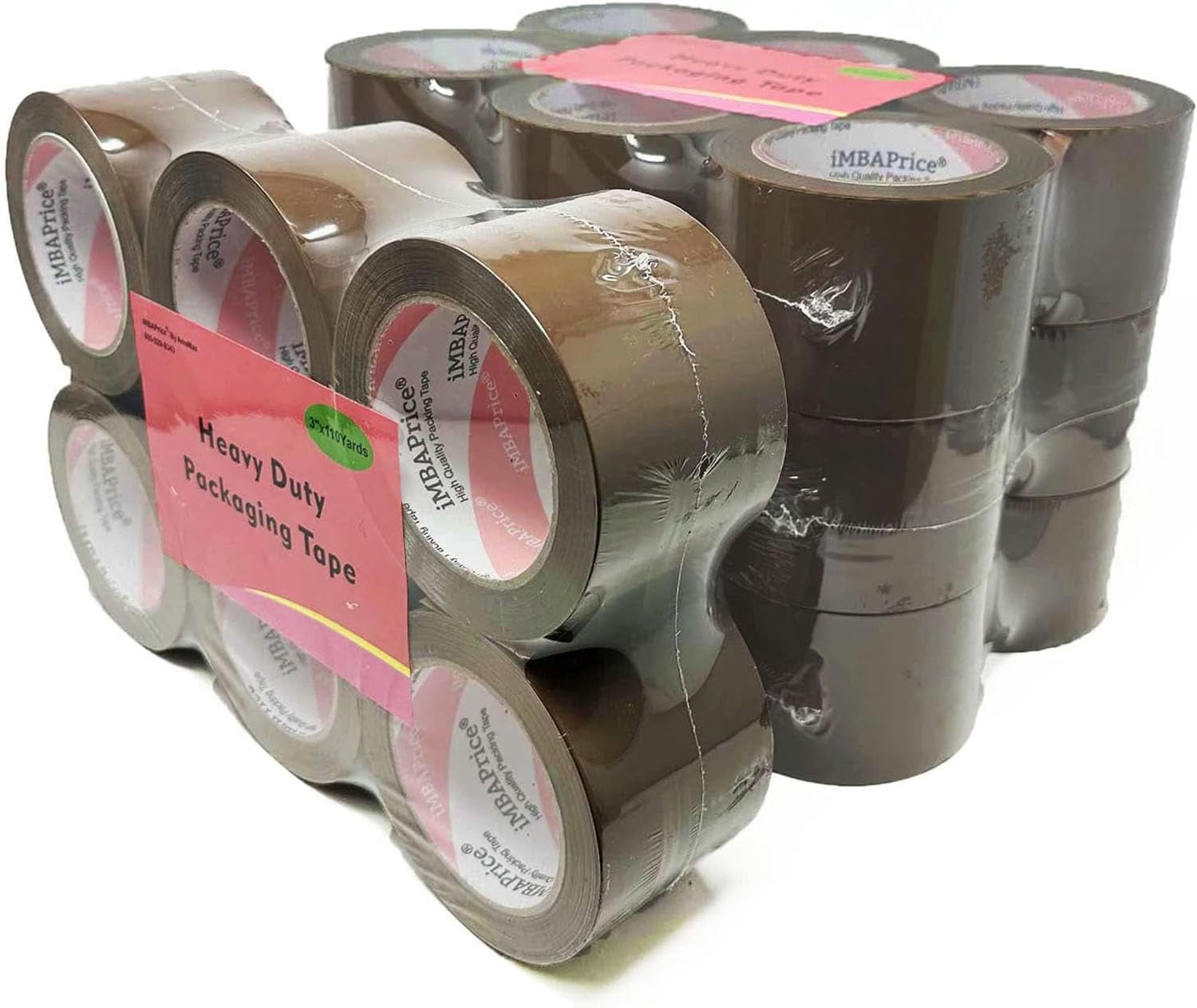 3" Wide Shipping Packaging Tape, 24 Rolls 330 Feet per Roll, High ...