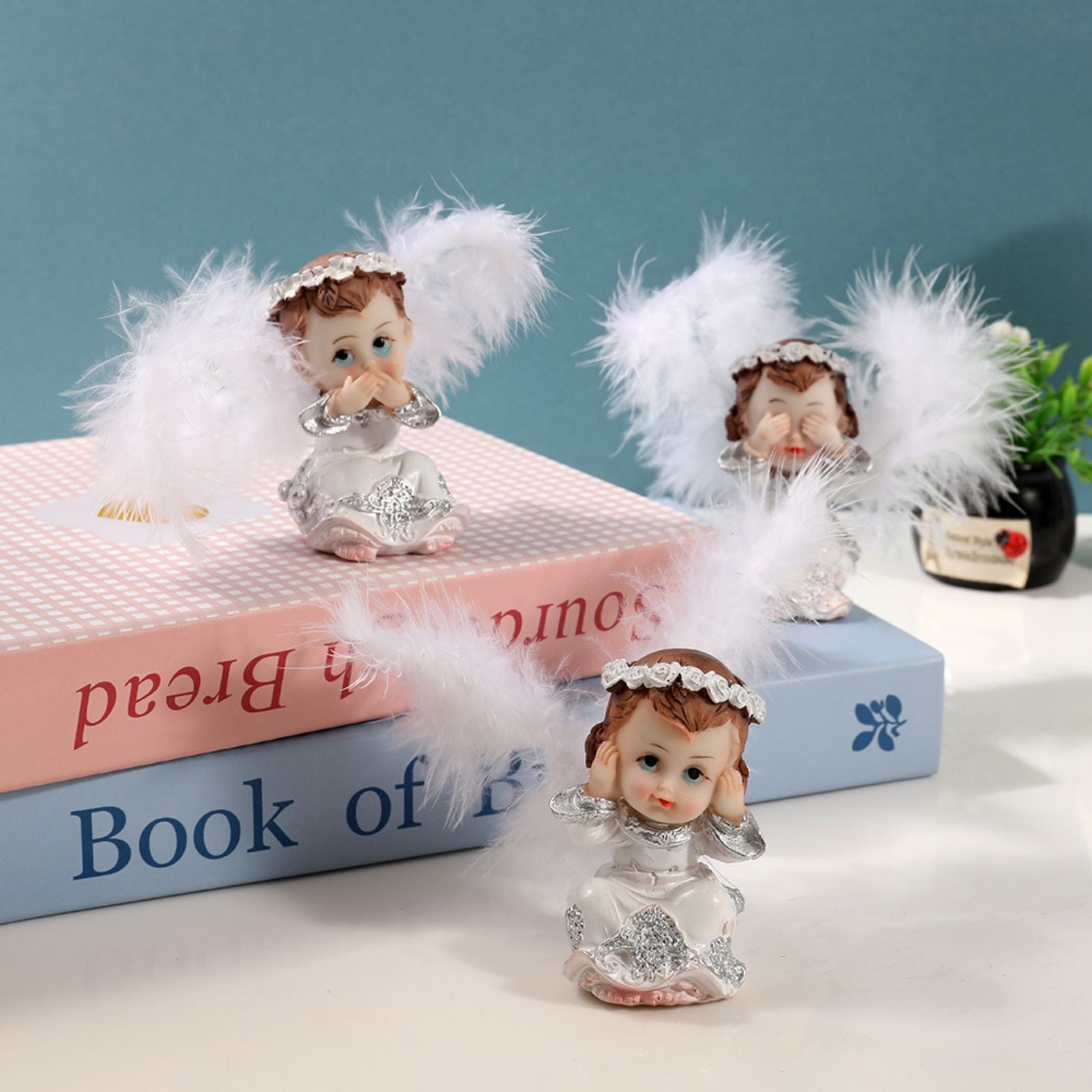 3 Wise Angel Statue Set - Hear No Evil See No Evil Speak No Evil ...