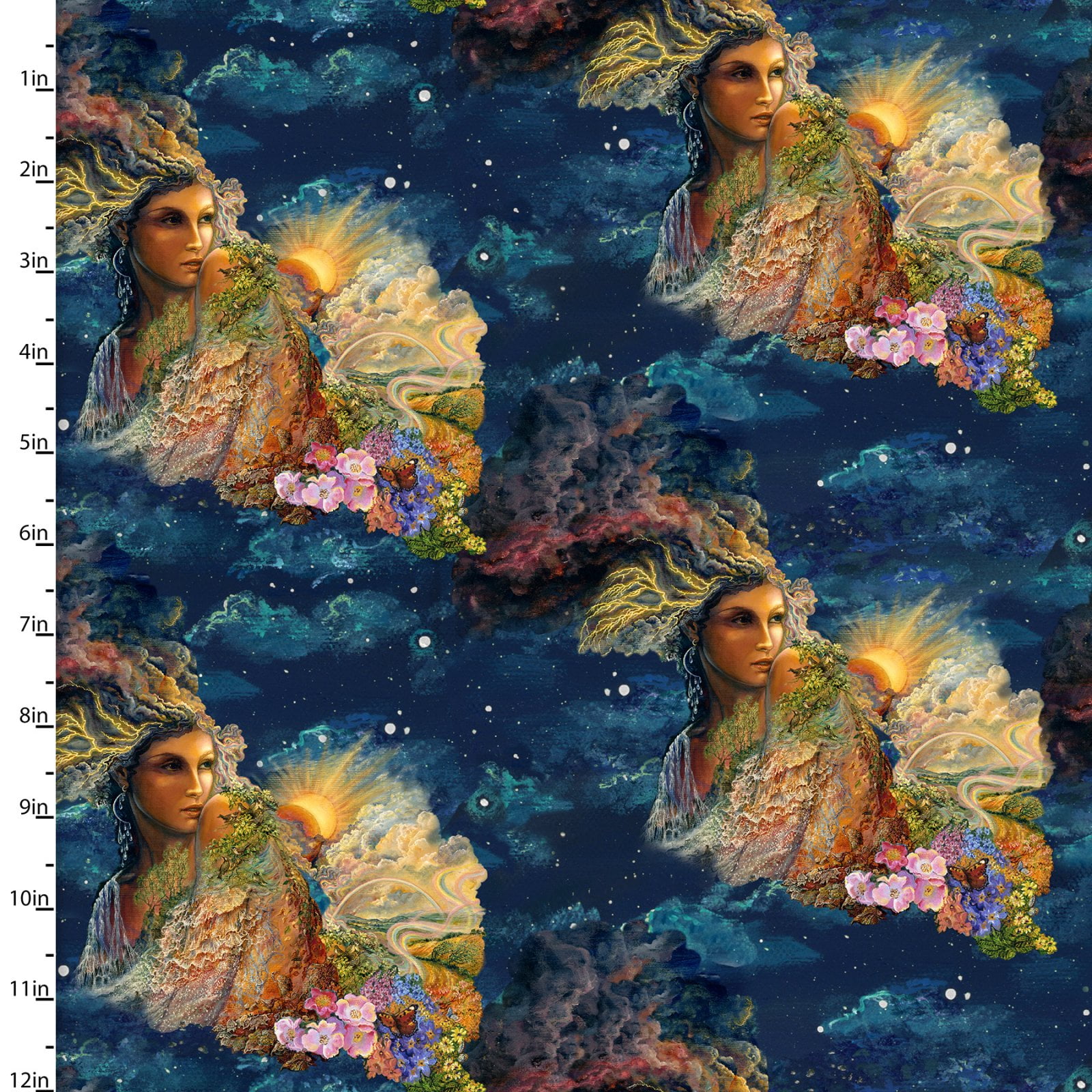 3 Wishes Power Of The Elements Goddess Multi Cotton Fabric By Yard ...