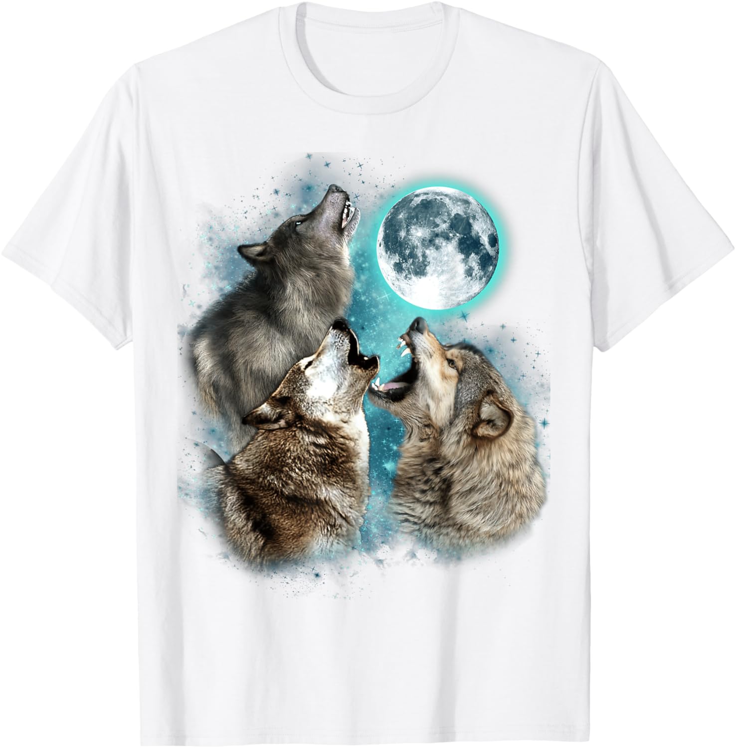 3 Wolf Moon Howling Wolf Head Funny Wolves For Men Women T-Shirt Tops ...